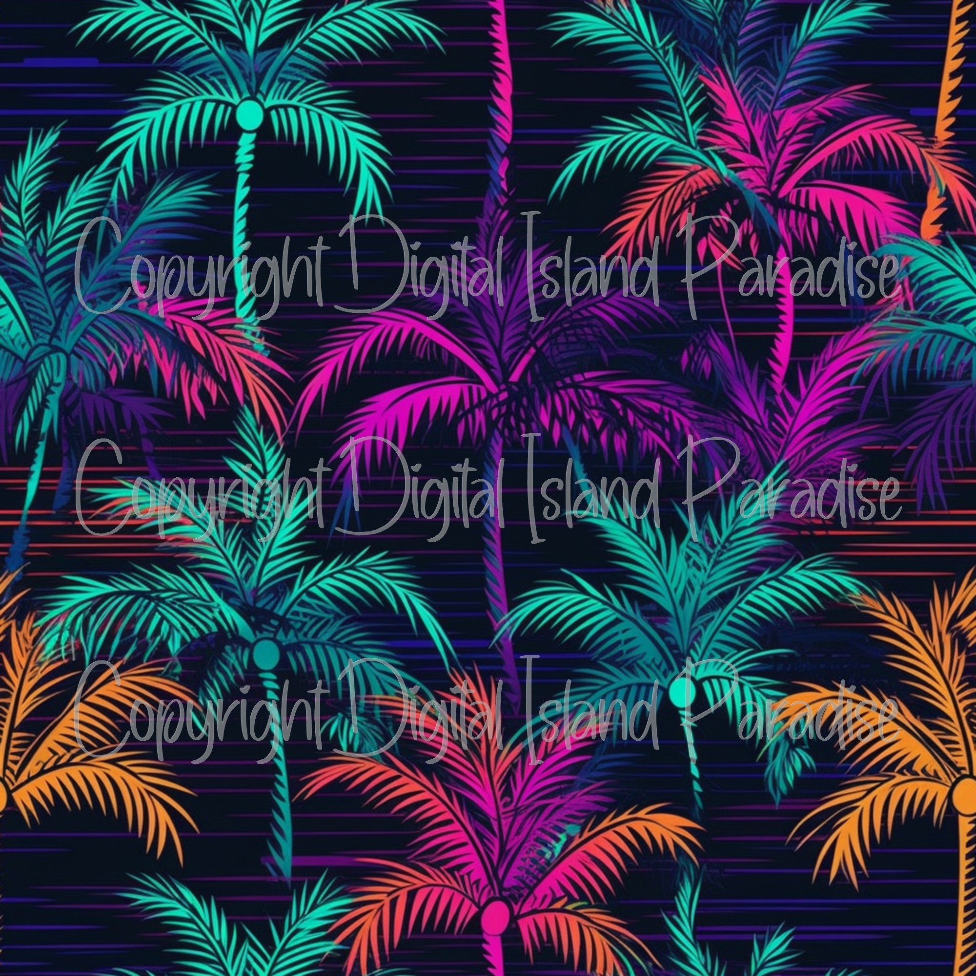 Neon Trees, Digital Paper, Seamless Pattern, Floral Prints, Tropical ...