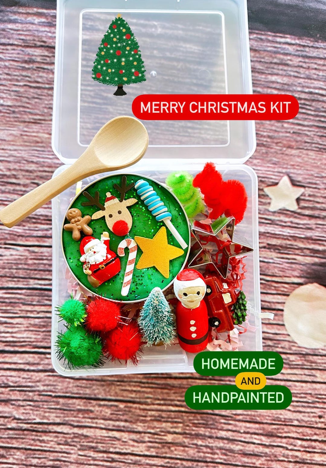 Christmas Mini Playdough Kit, Holiday Playdough Kit, Christmas Gift for ...