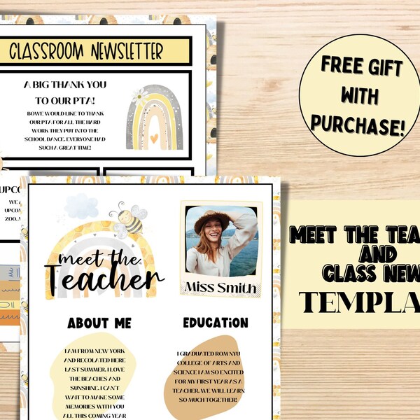 Back to School Theme Meet the Teacher School Flyer and Classroom News ...