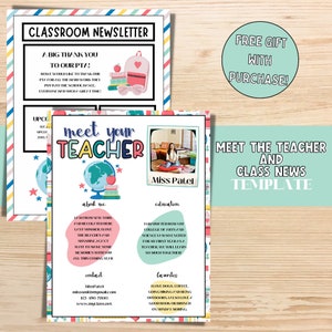 Back to School Theme Meet the Teacher School Flyer and Classroom News ...
