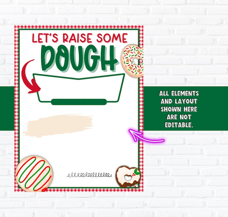 Christmas Donut Editable Fundraiser Flyer TEMPLATE, School Fundraiser ...