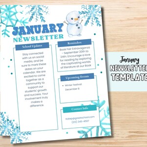 PTA Newsletter | January Winter Newsletter | Daycare Newsletter ...