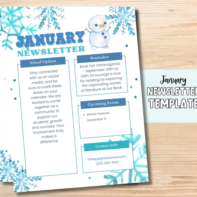 January Newsletter Daycare Template - Etsy