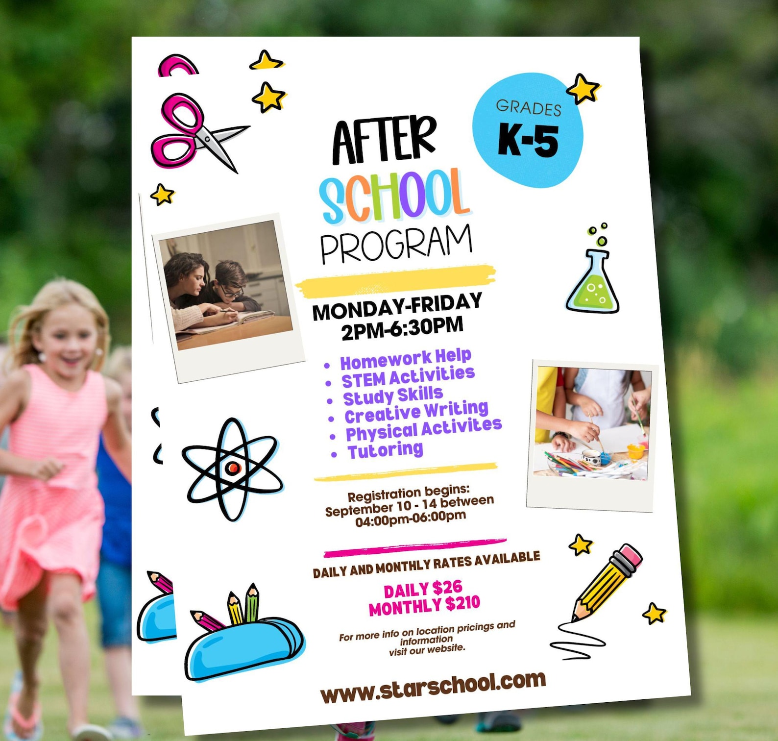 Editable After School Program Flyer | After School Template | Student ...