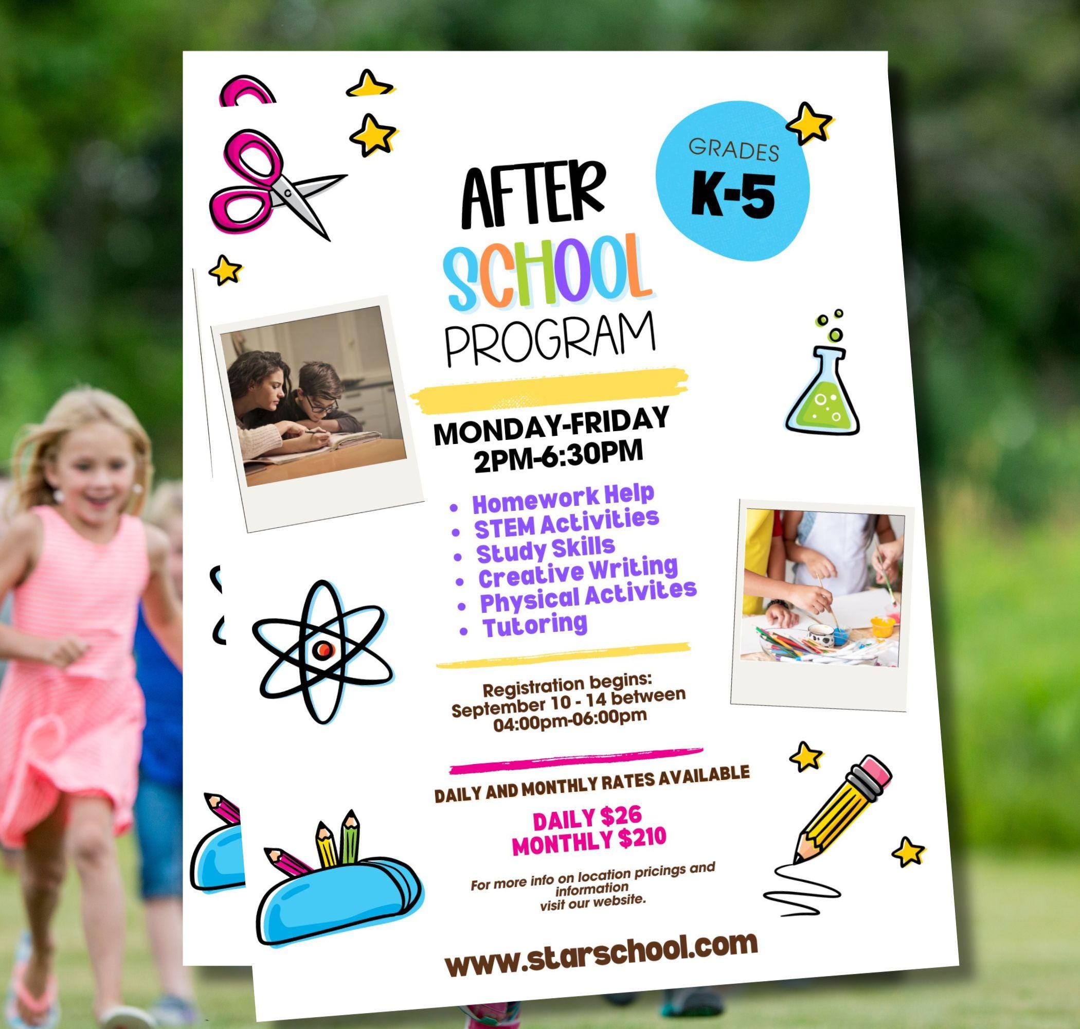 Editable After School Program Flyer | After School Template | Student ...