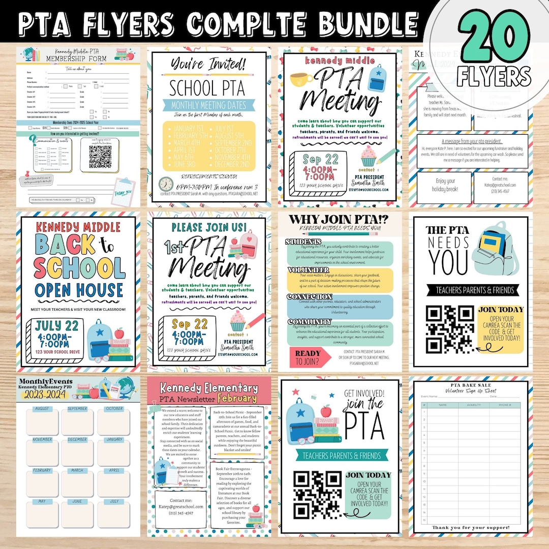 EDITABLE PTA Bundle | Open House Flyer | Join the Pta | Pta Membership ...