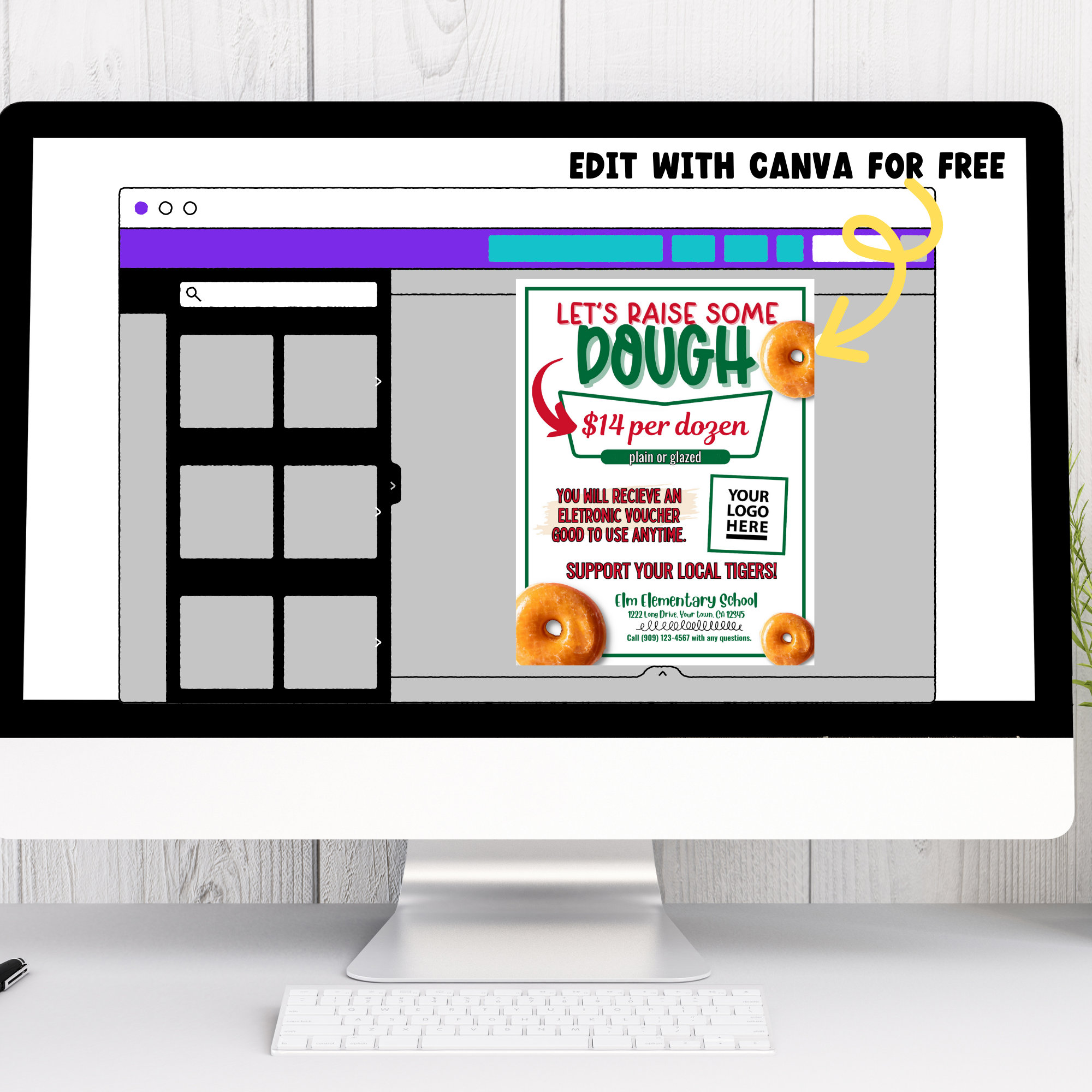 Donut Editable Fundraiser Flyer TEMPLATE, School Fundraiser, PTA Flyers ...