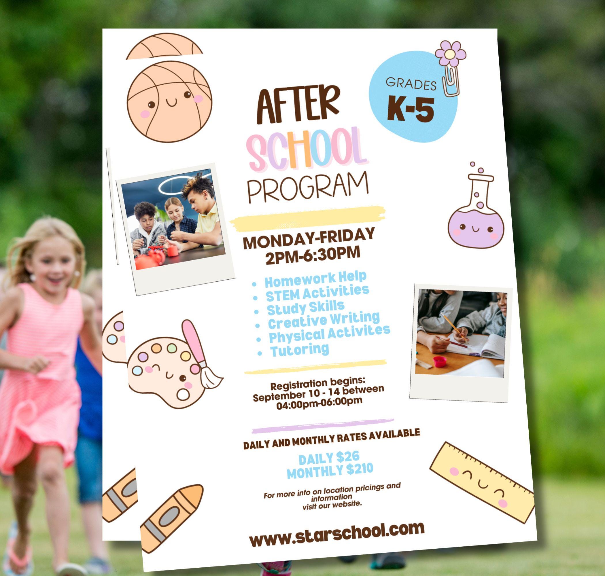 Editable After School Program Flyer | After School Template | Student ...