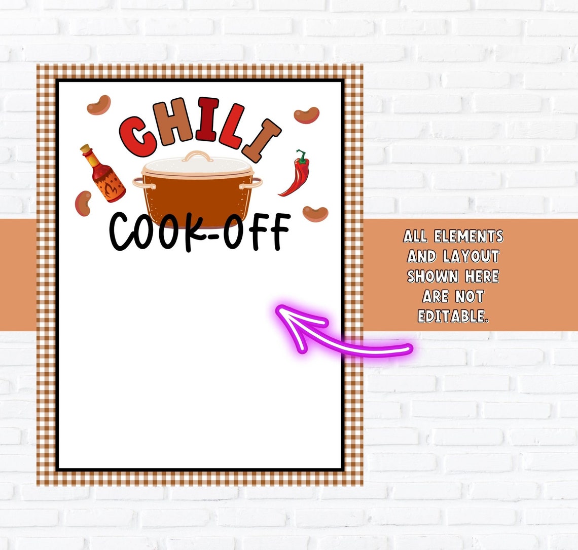 Chili Cook off Flyer | Autumn Flyer Template | Fundraising PTA Event ...