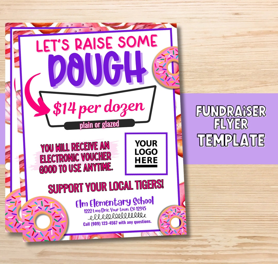 Valentine Donut Editable Fundraiser Flyer TEMPLATE, School Fundraiser ...