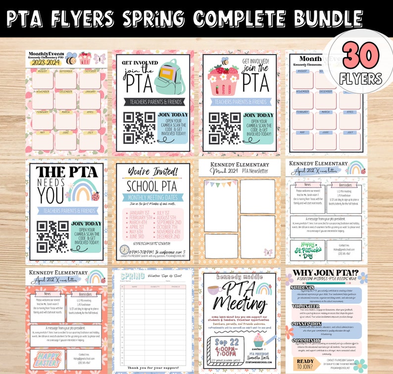 EDITABLE PTA Bundle | Spring Fundraiser Flyer | Join the Pta | Pta ...