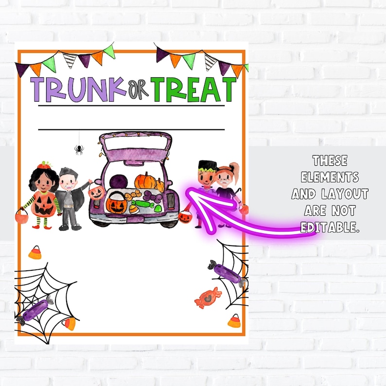 TRUNK or Treat Event Flyer | Halloween Flyer Template | Church Event ...