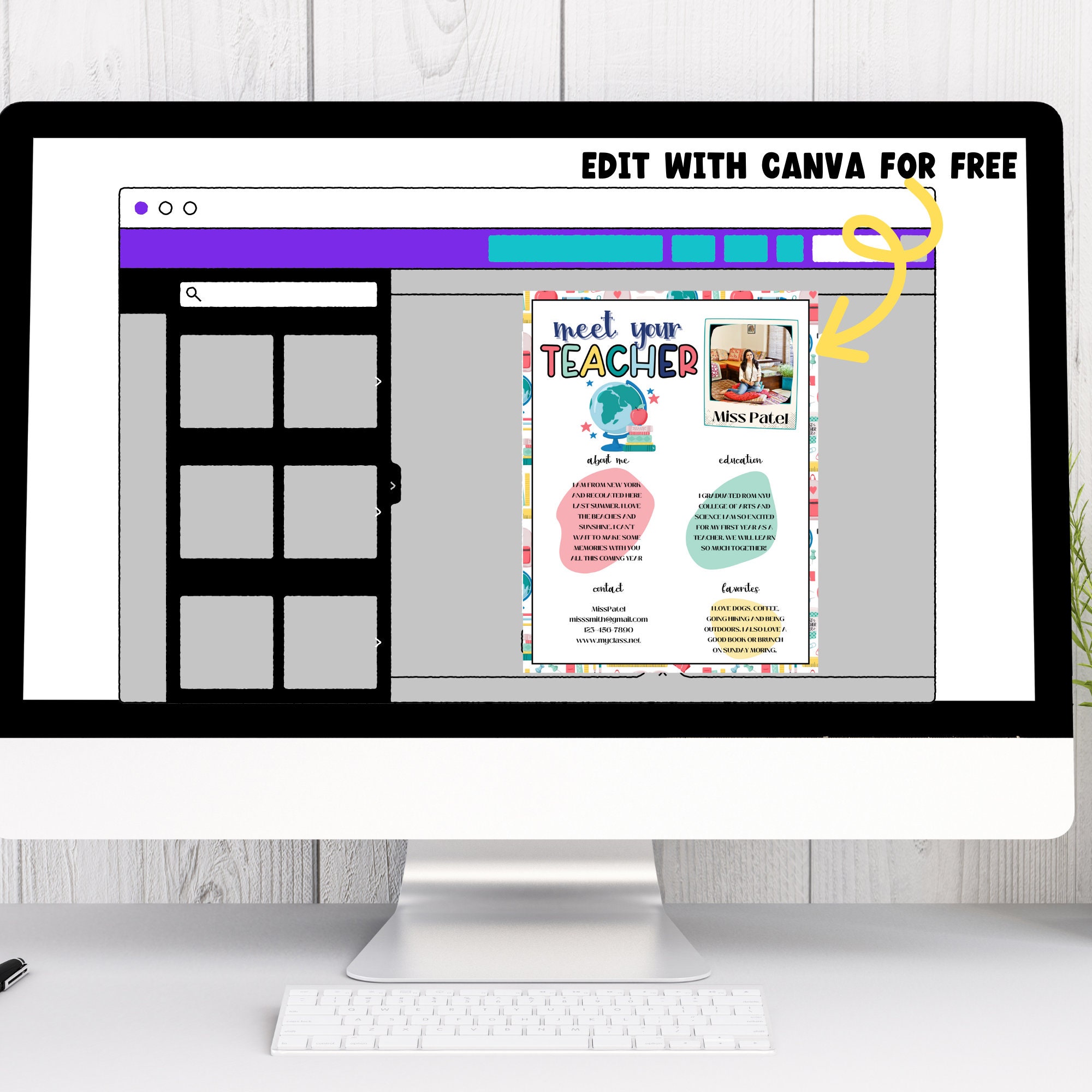 Back to School Theme Meet the Teacher School Flyer and Classroom News ...