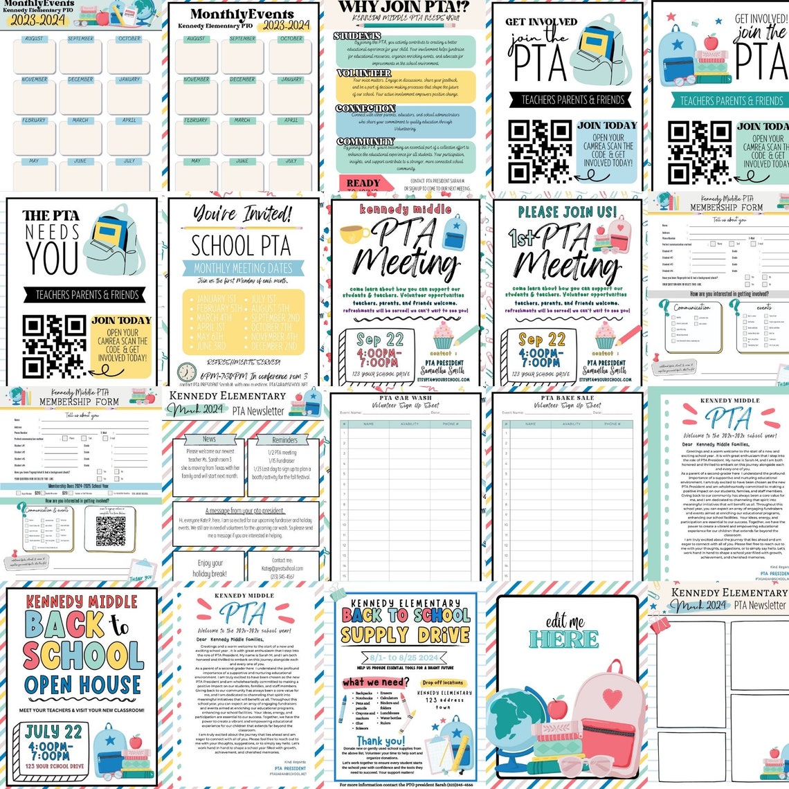 EDITABLE PTA Bundle | Open House Flyer | Join the Pta | Pta Membership ...