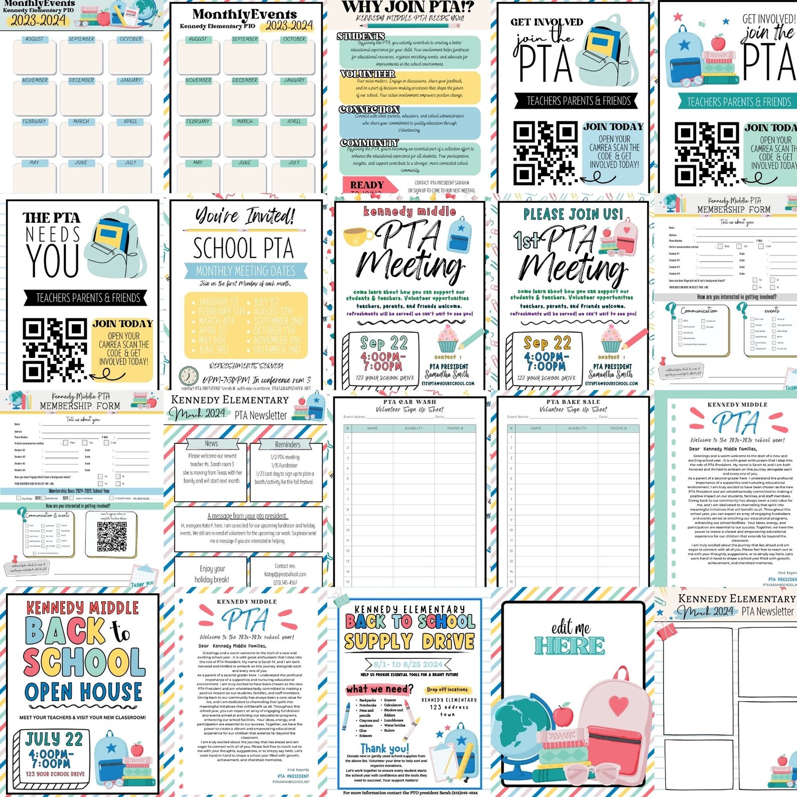 EDITABLE PTA Bundle | Open House Flyer | Join the Pta | Pta Membership ...
