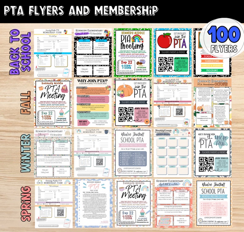 EDITABLE PTA All Seasons Bundle Open House Flyer Join the Pta Pta ...