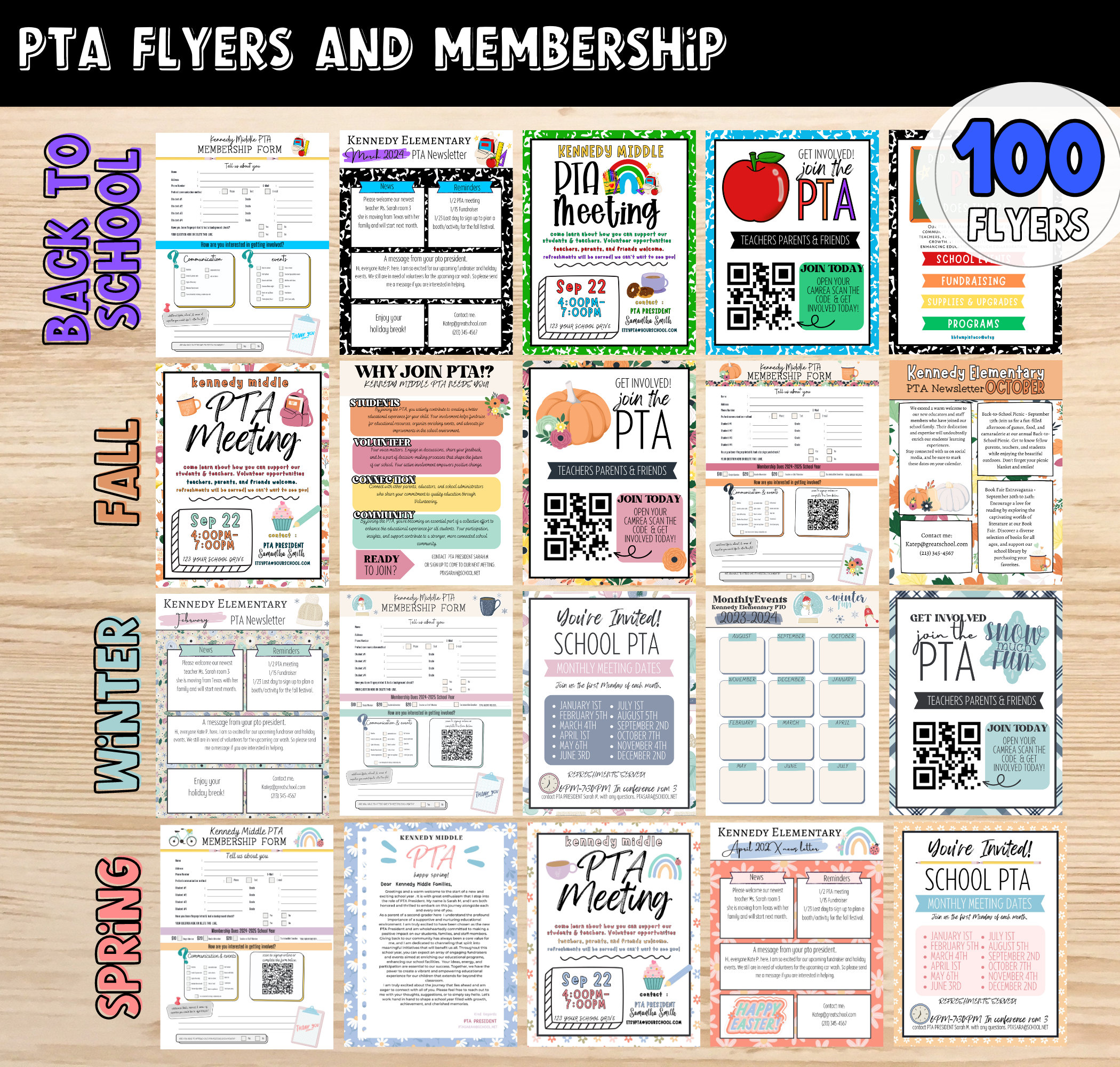 EDITABLE PTA All Seasons Bundle Open House Flyer Join the Pta Pta ...