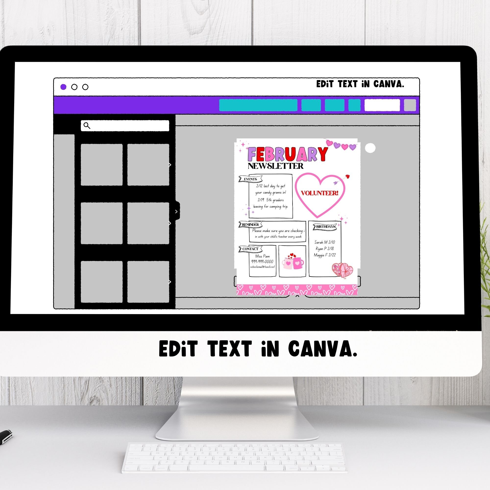 February Preschool Newsletter EDITABLE PTA Newsletter Valentine's ...