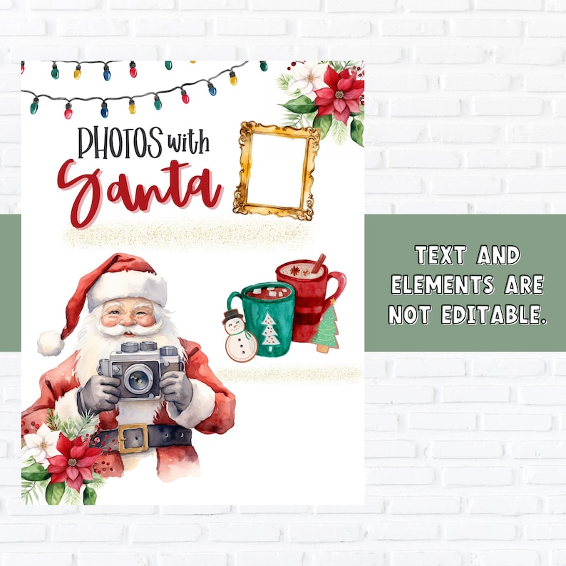 Photos With Santa Event Flyer | Winter Flyer Template | Fundraising PTA ...