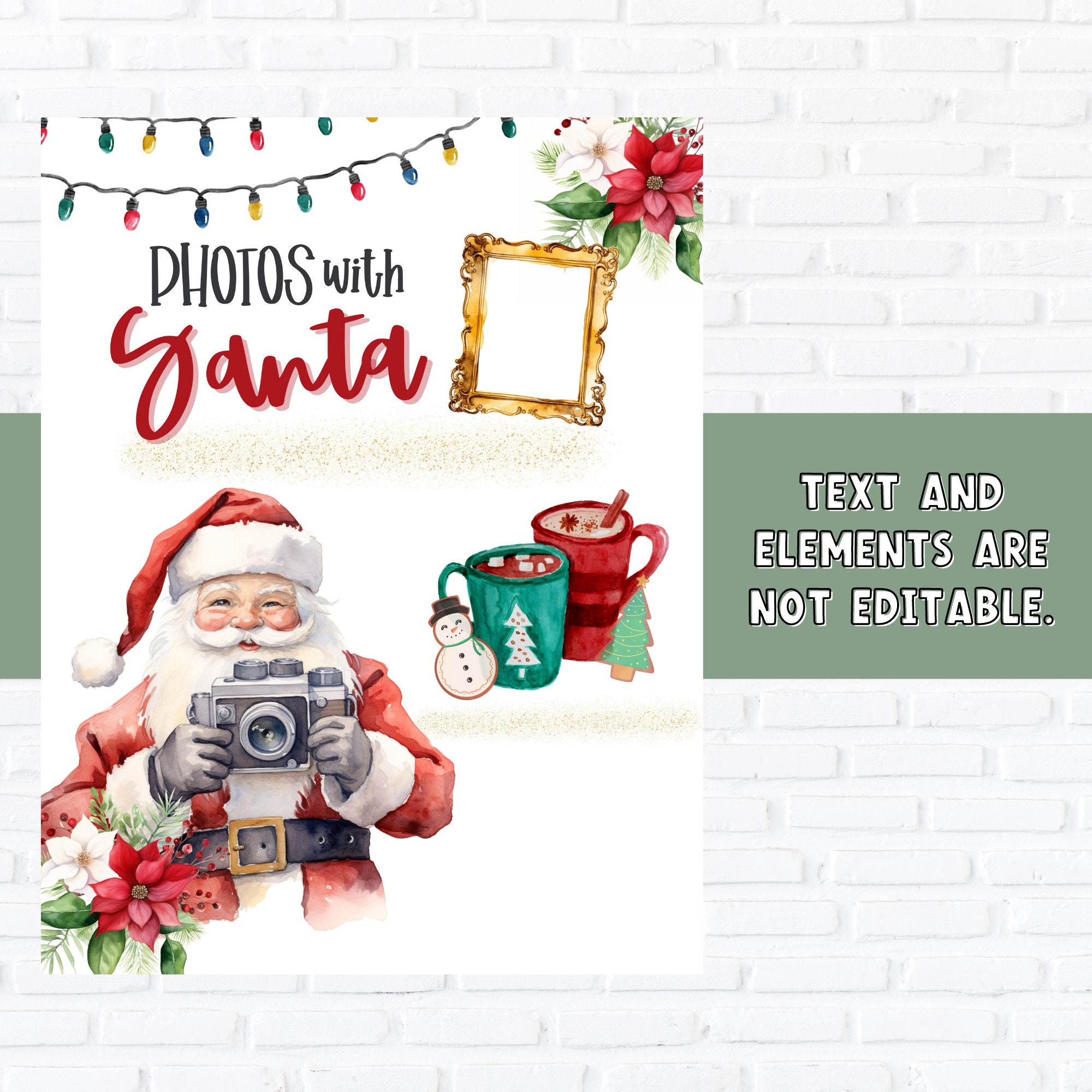 Photos With Santa Event Flyer | Winter Flyer Template | Fundraising PTA ...