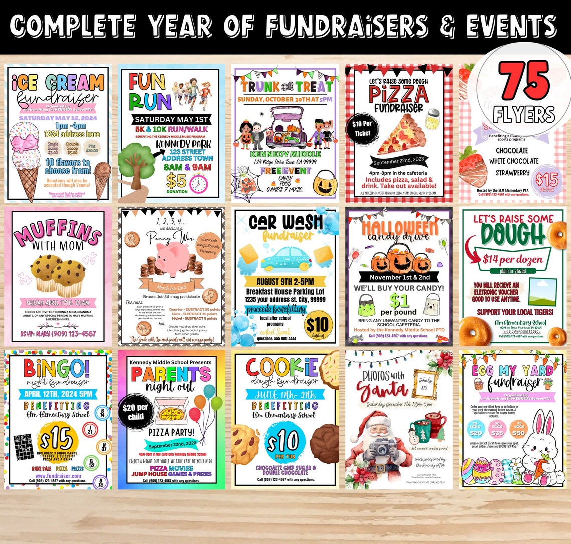 EDITABLE PTA Fundraiser Flyer School Fundraiser Flyer PTA Events Flyer ...