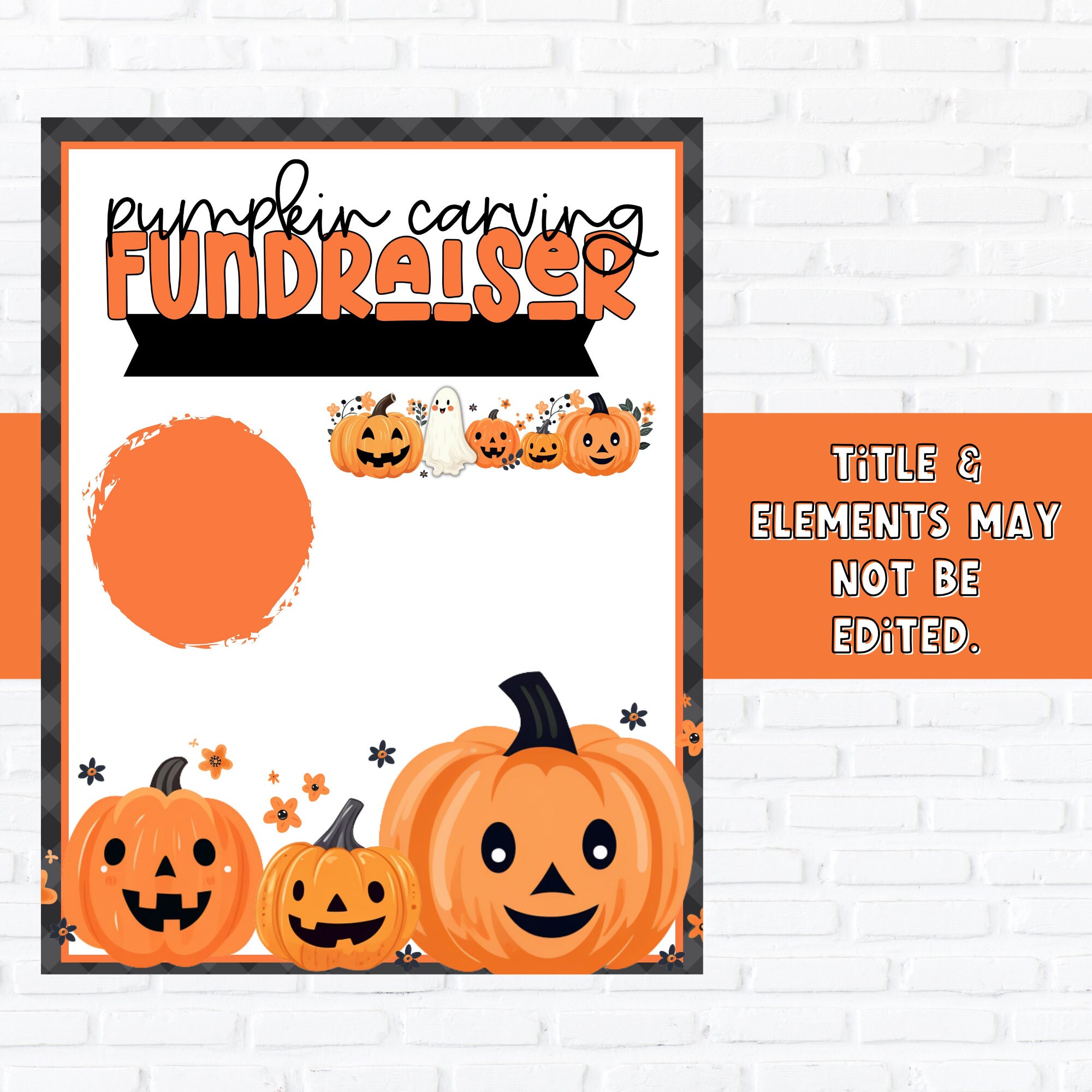 Pumpkin Carving Fundraiser Flyer | Autumn Flyer Template | Fundraising ...