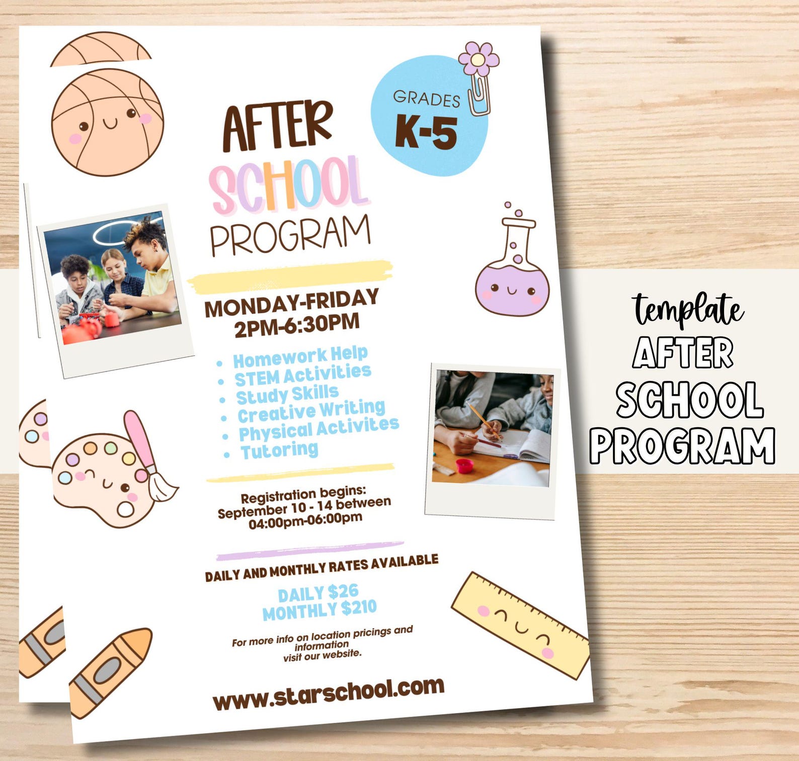Editable After School Program Flyer | After School Template | Student ...