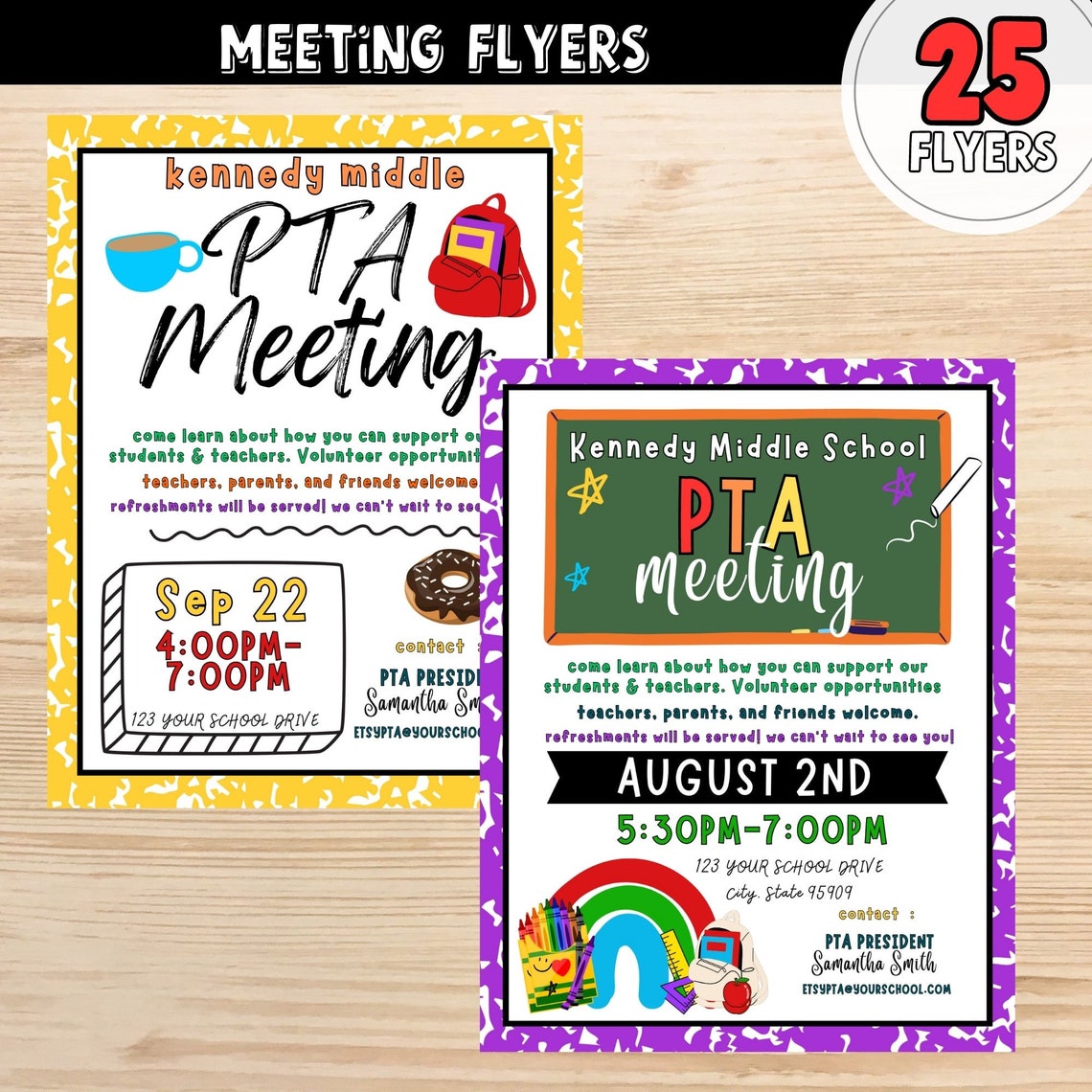 EDITABLE PTA Bundle Open House Flyer Join the Pta Pta Membership Form ...