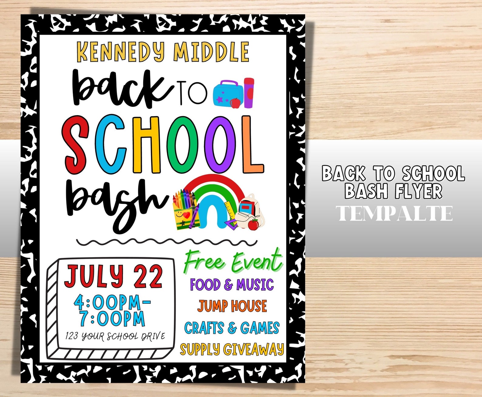 Back to School Bash Flyer | Editable Back to School Flyer | Printable ...