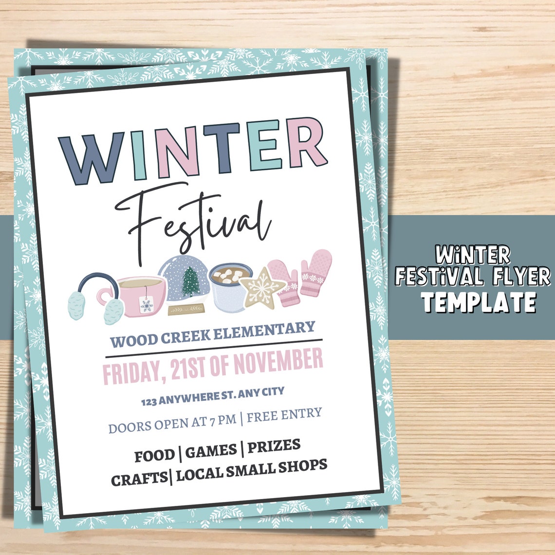 Winter Festival School Event Flyer | Winter Flyer Template ...