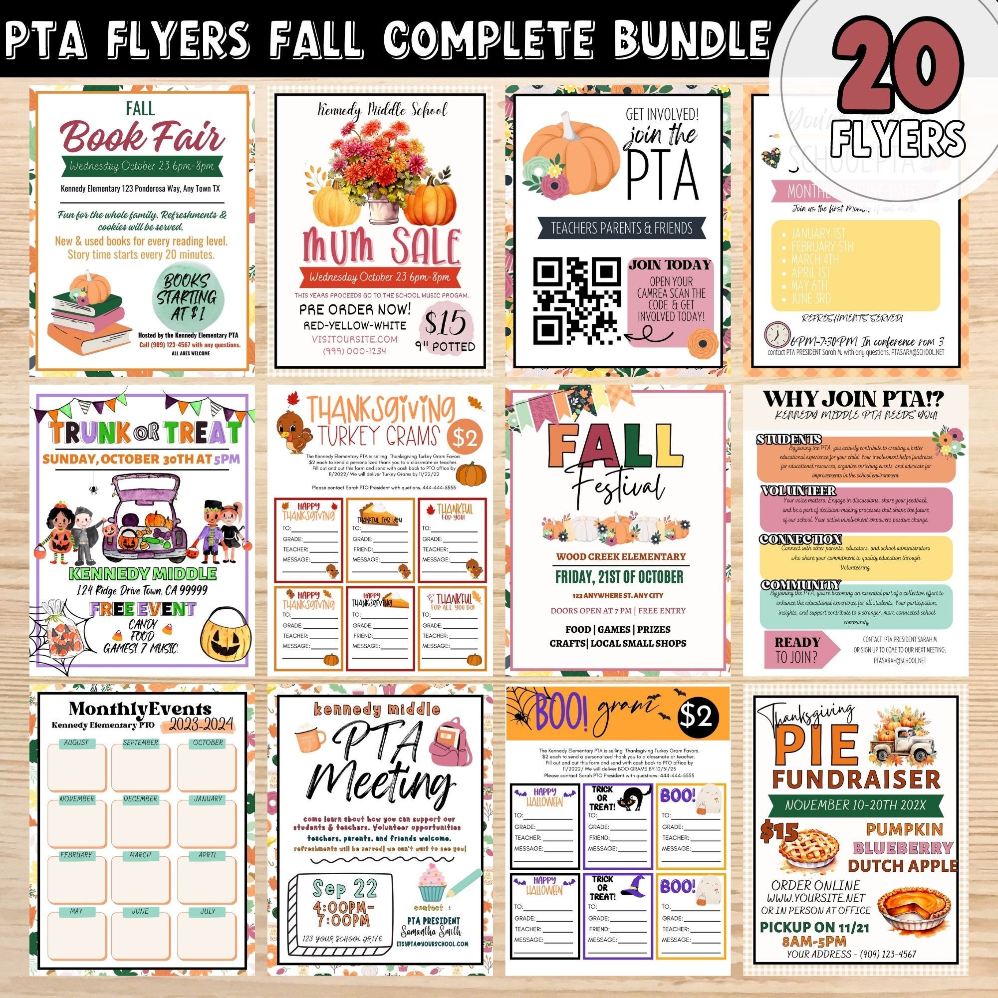 EDITABLE PTA Bundle | Fall Fundraiser Flyer | Join the Pta | Pta ...