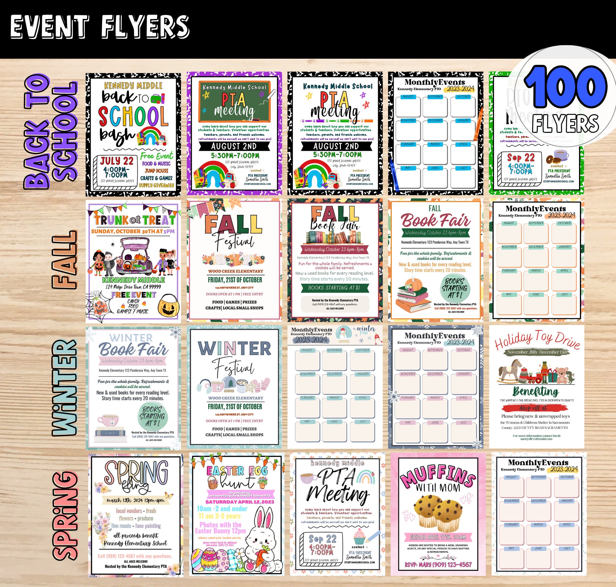 EDITABLE PTA All Seasons Bundle Open House Flyer Join the Pta Pta ...