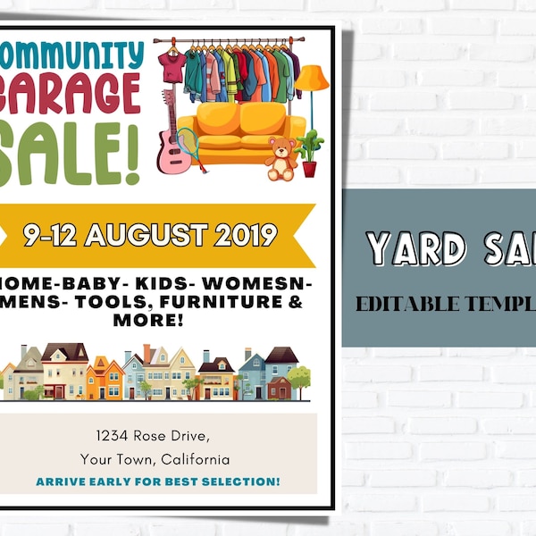 Community Yard Sale Flyer - Etsy