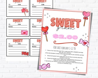 PRINTABLE Valentine's Day Candy Gram Flyer, PTO, PTA Valentine's Day ...