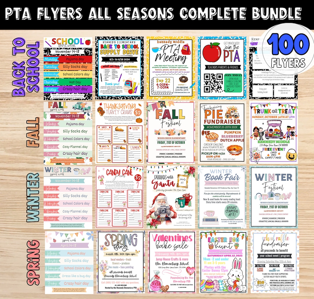 EDITABLE PTA All Seasons Bundle | Open House Flyer | Join the Pta | Pta ...