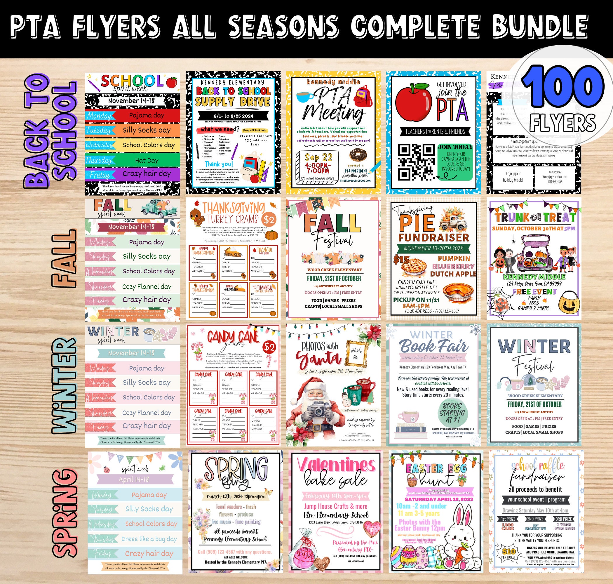 EDITABLE PTA All Seasons Bundle Open House Flyer Join the Pta Pta ...