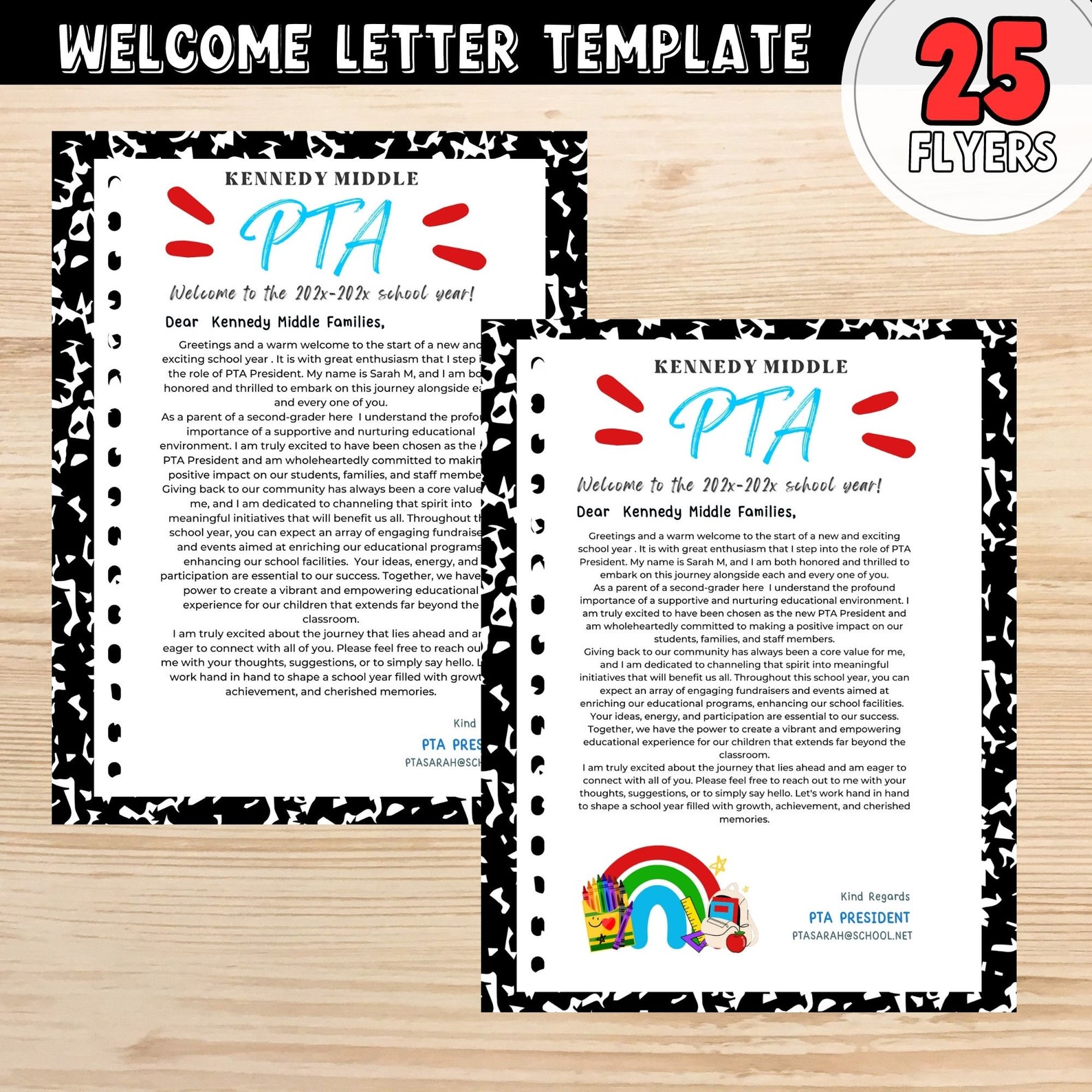 EDITABLE PTA Bundle Open House Flyer Join the Pta Pta Membership Form ...