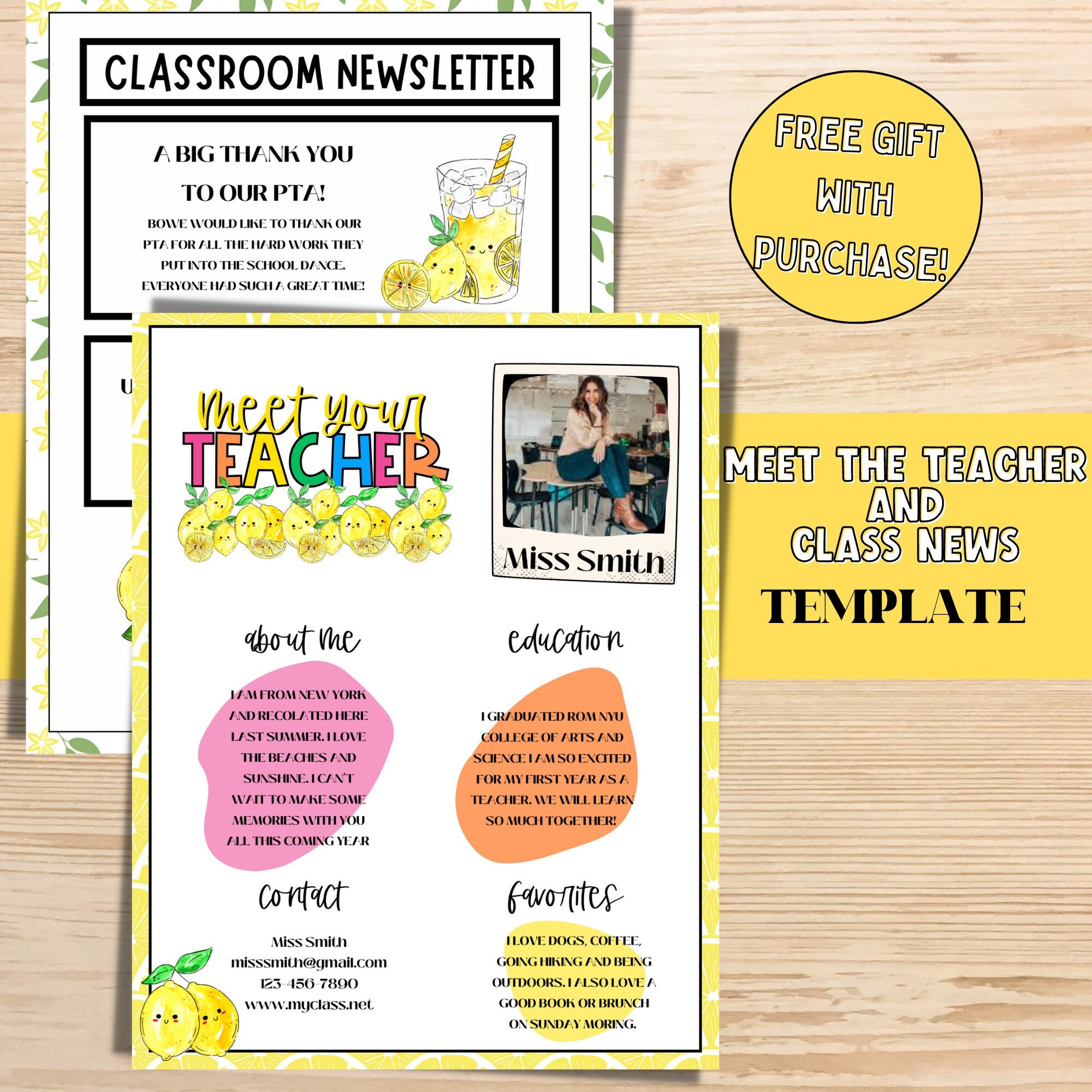Lemon Theme Meet the Teacher School Flyer and Classroom News Template ...