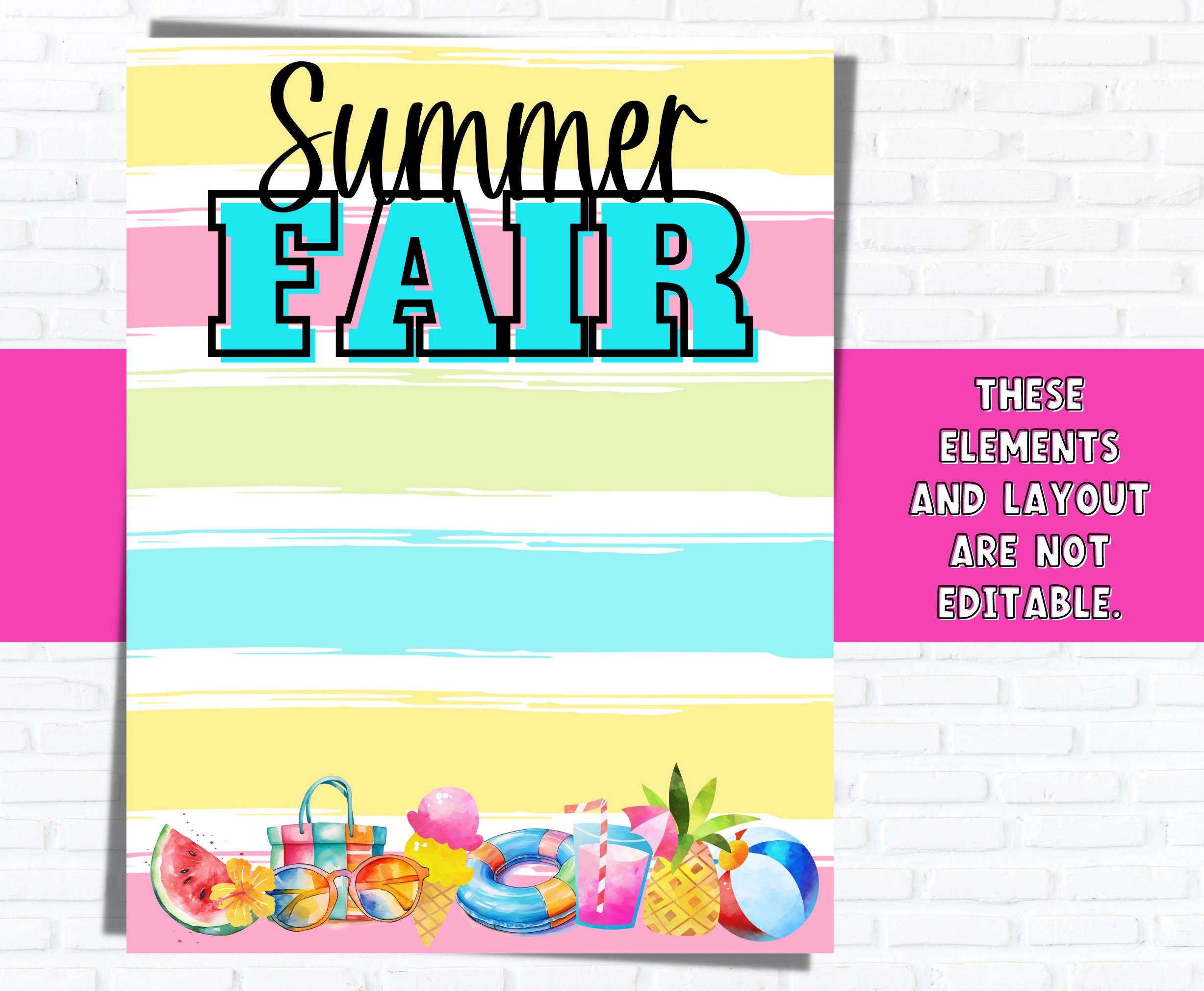 Summer Fair Fundraiser Flyer TEMPLATE, Summer Flyer, Summer Fundraiser ...