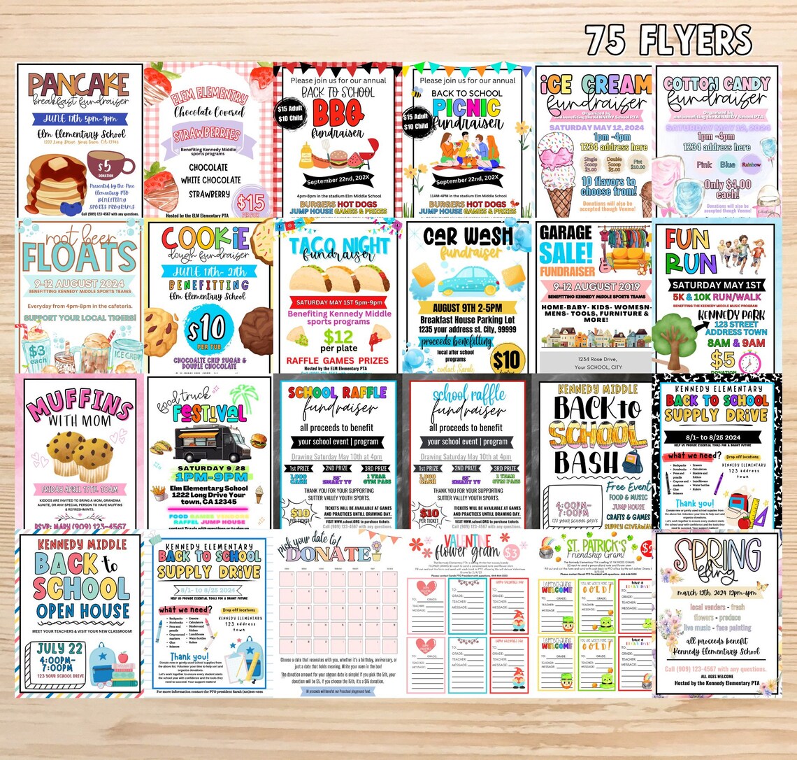 EDITABLE PTA Fundraiser Flyer School Fundraiser Flyer PTA Events Flyer ...