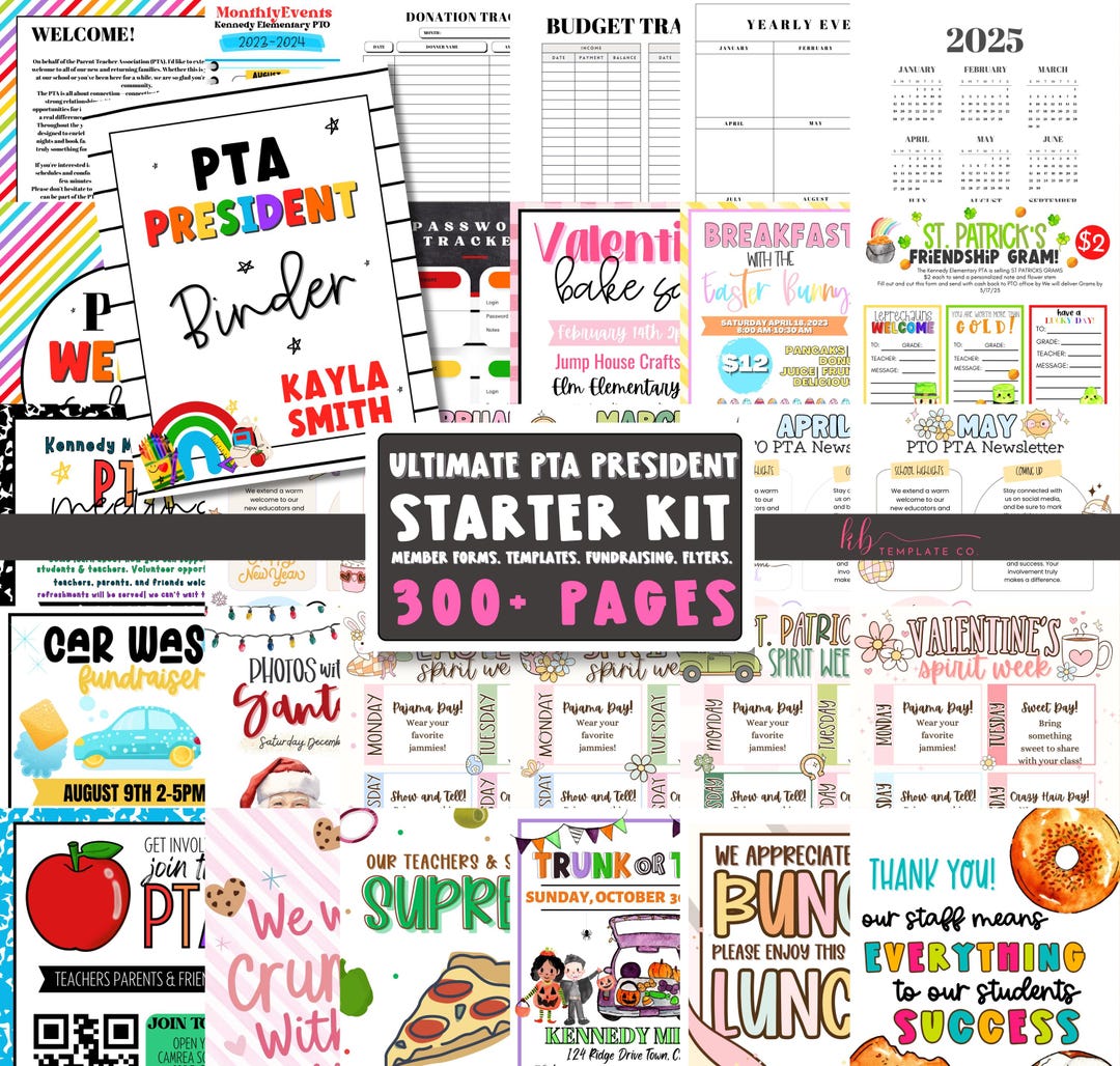 Editable Ultimate PTA PTO President Starter Binder Kit| School PTO ...
