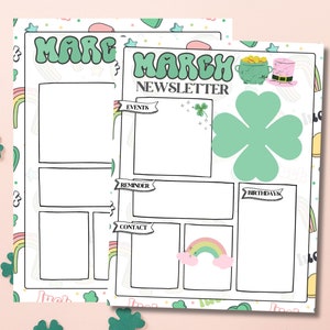 March EDITABLE PTA Newsletter | St. Patrick's School Newsletter | PTA ...