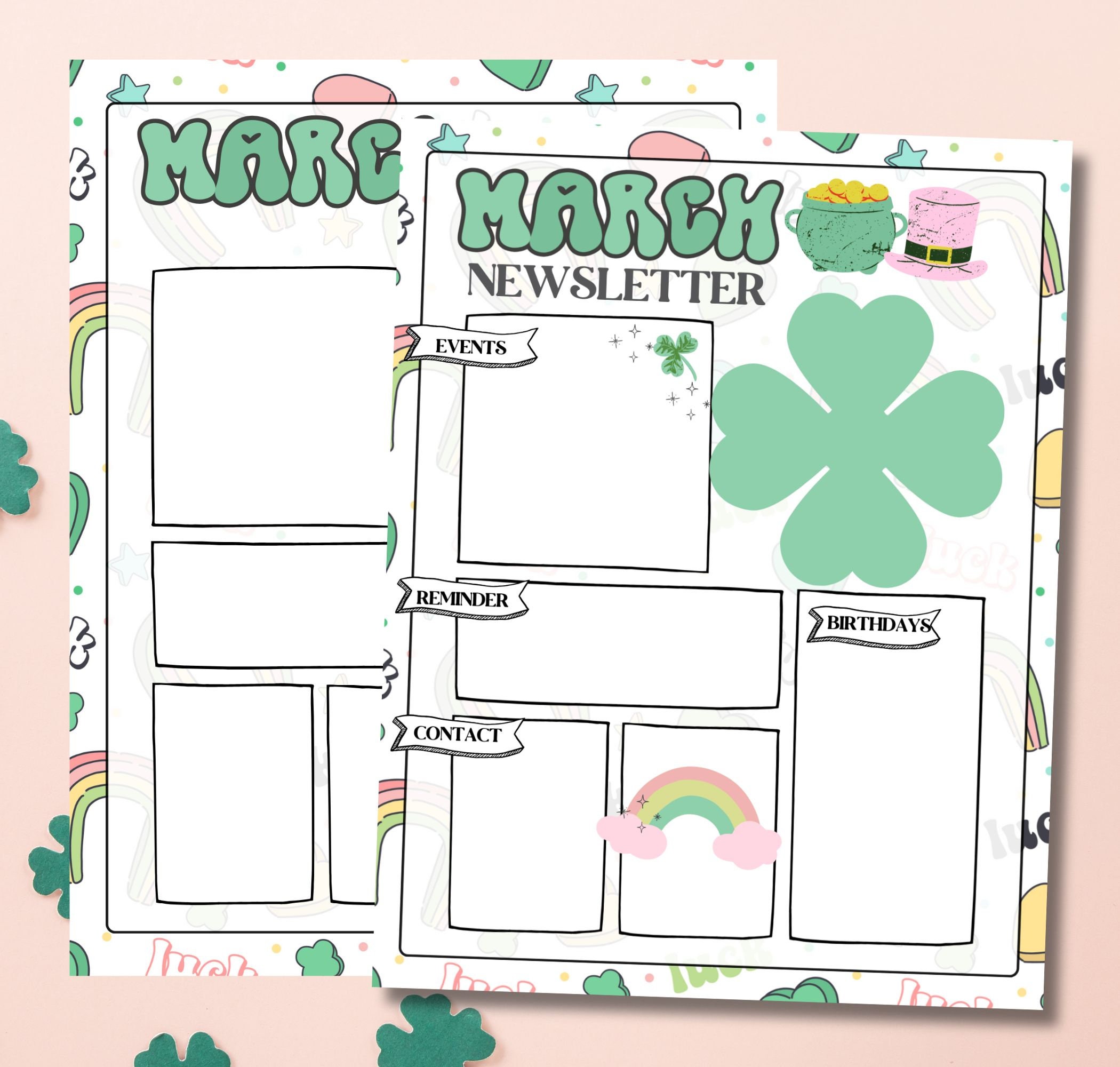 March EDITABLE PTA Newsletter | St. Patrick's School Newsletter | PTA ...