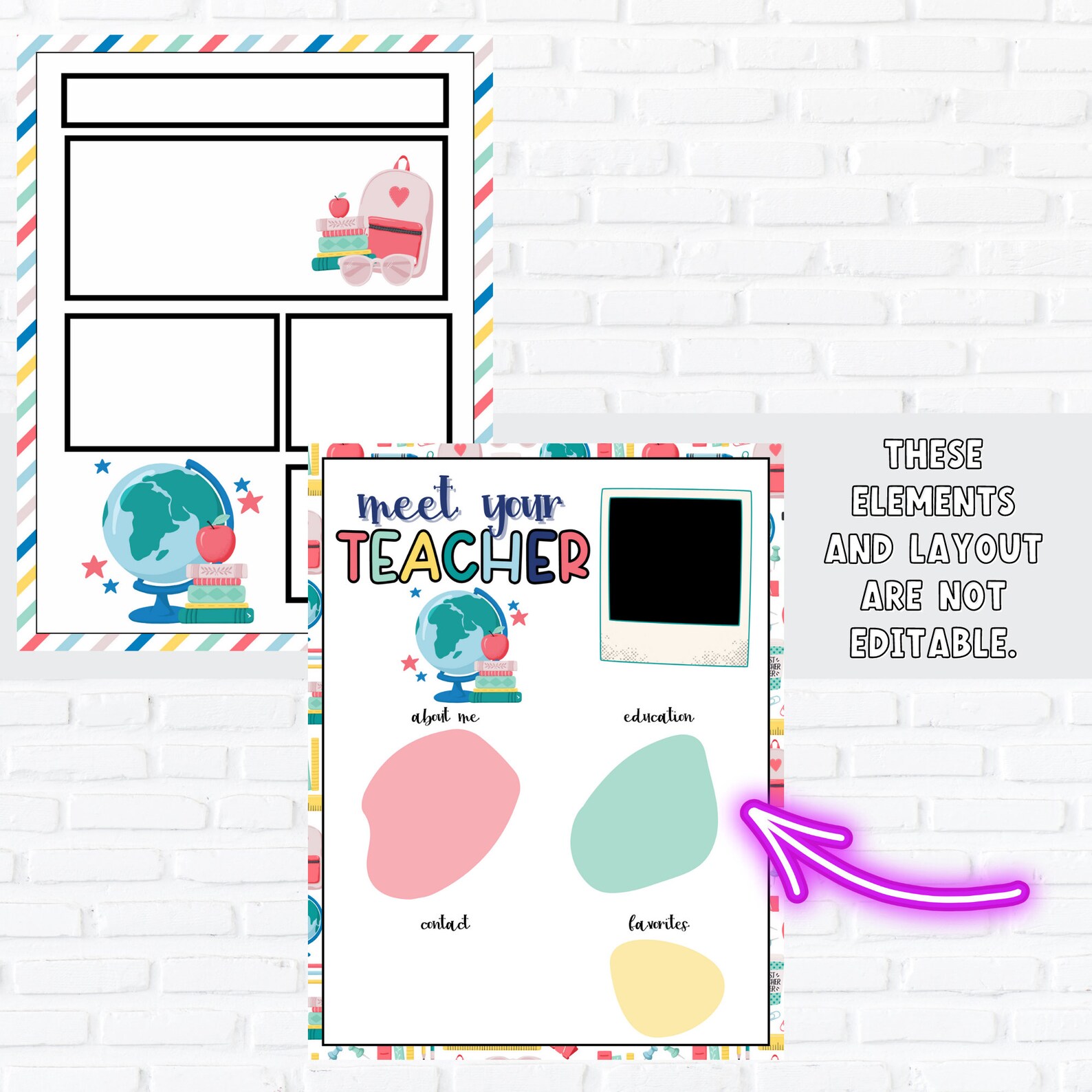 Back to School Theme Meet the Teacher School Flyer and Classroom News ...