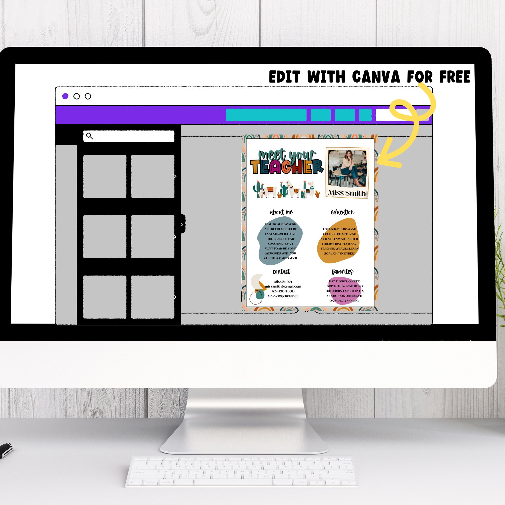 Llama Theme Meet the Teacher School Flyer and Classroom News Template ...