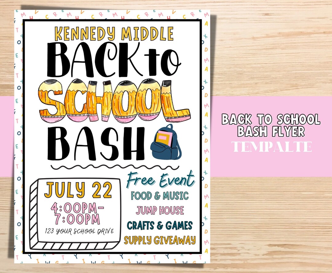 Back to School Party Invite | Editable Back to School Flyer | Printable ...