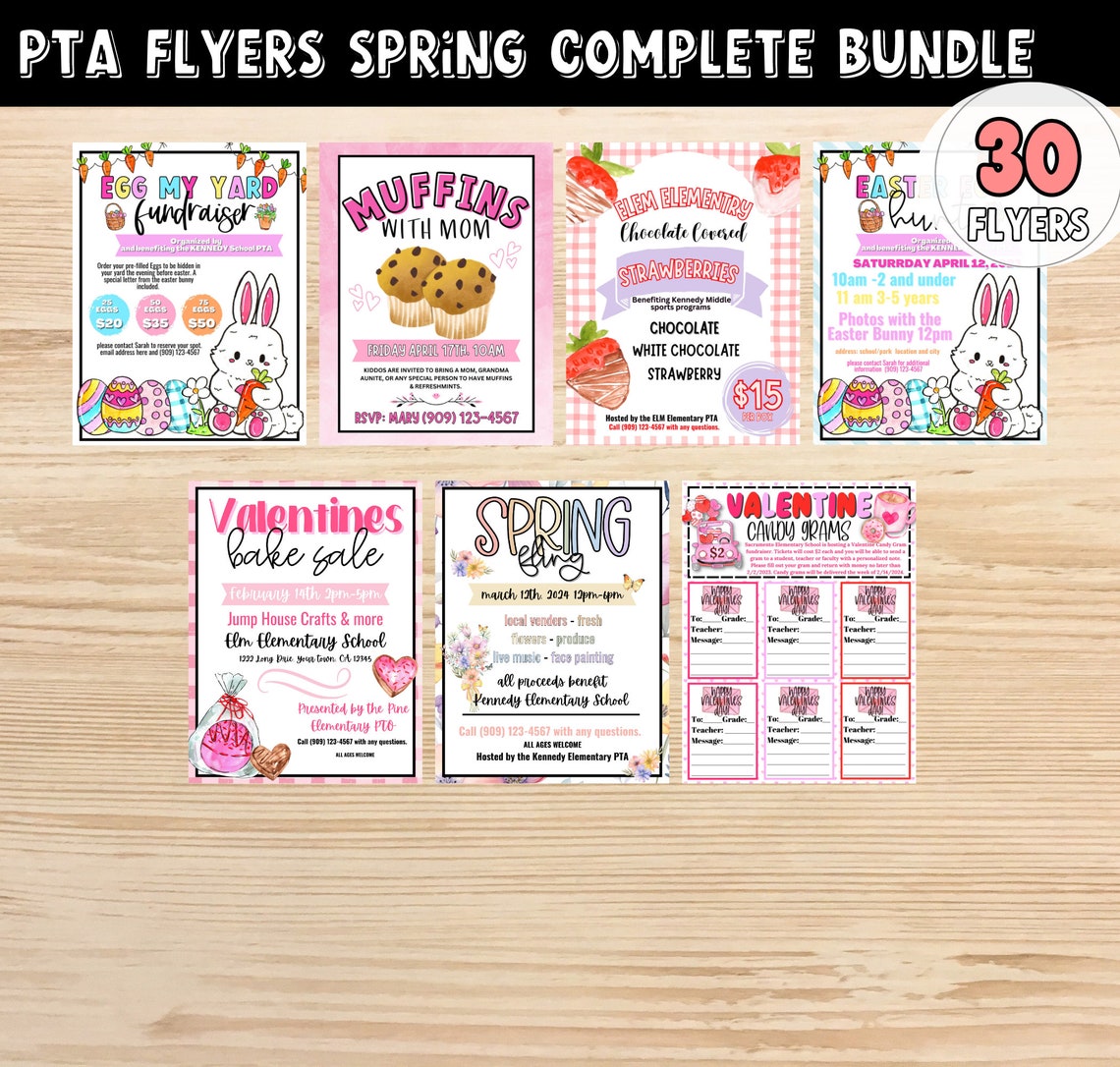 EDITABLE PTA Bundle Spring Fundraiser Flyer Join the Pta Pta Membership ...