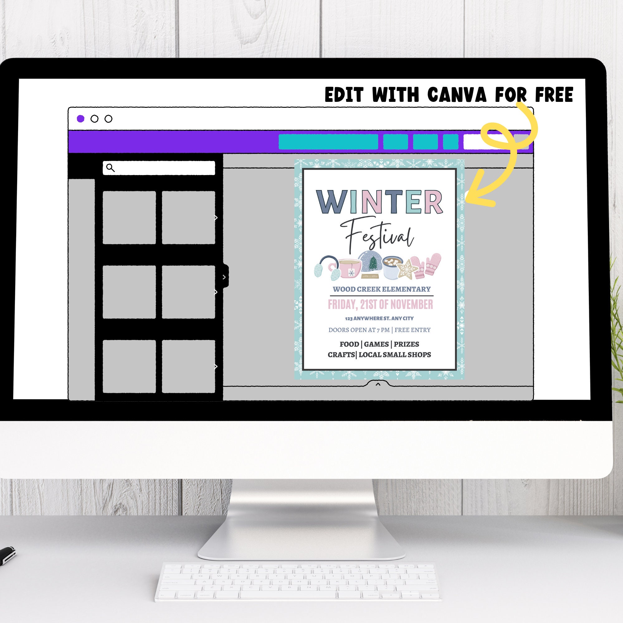 Winter Festival School Event Flyer Winter Flyer Template Fundraising ...