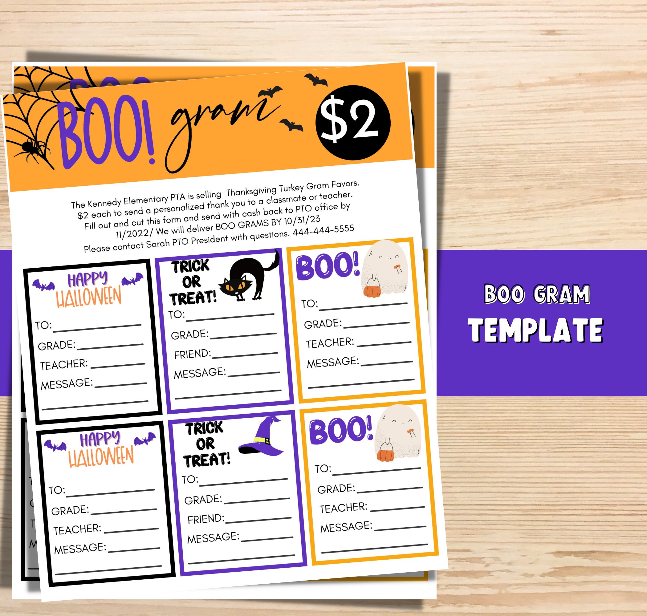 Boo Gram Halloween Fundraiser Flyer | Autumn Flyer Template ...