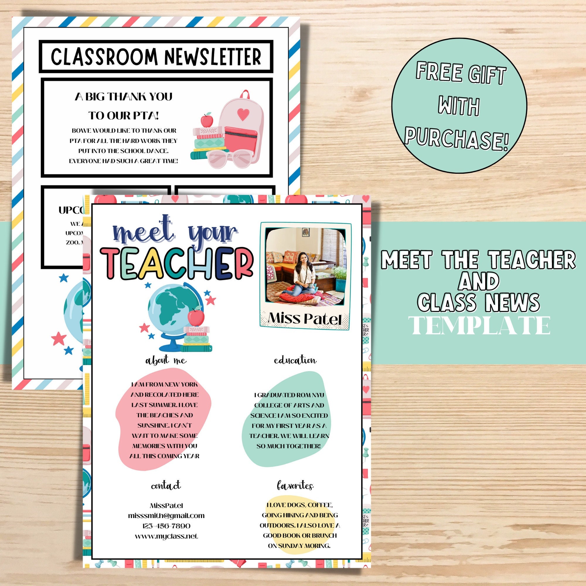 Back to School Theme Meet the Teacher School Flyer and Classroom News ...